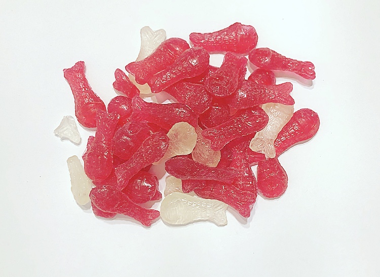 » Bonbon Poissons Rouges & Blancs Non-Enveloppés